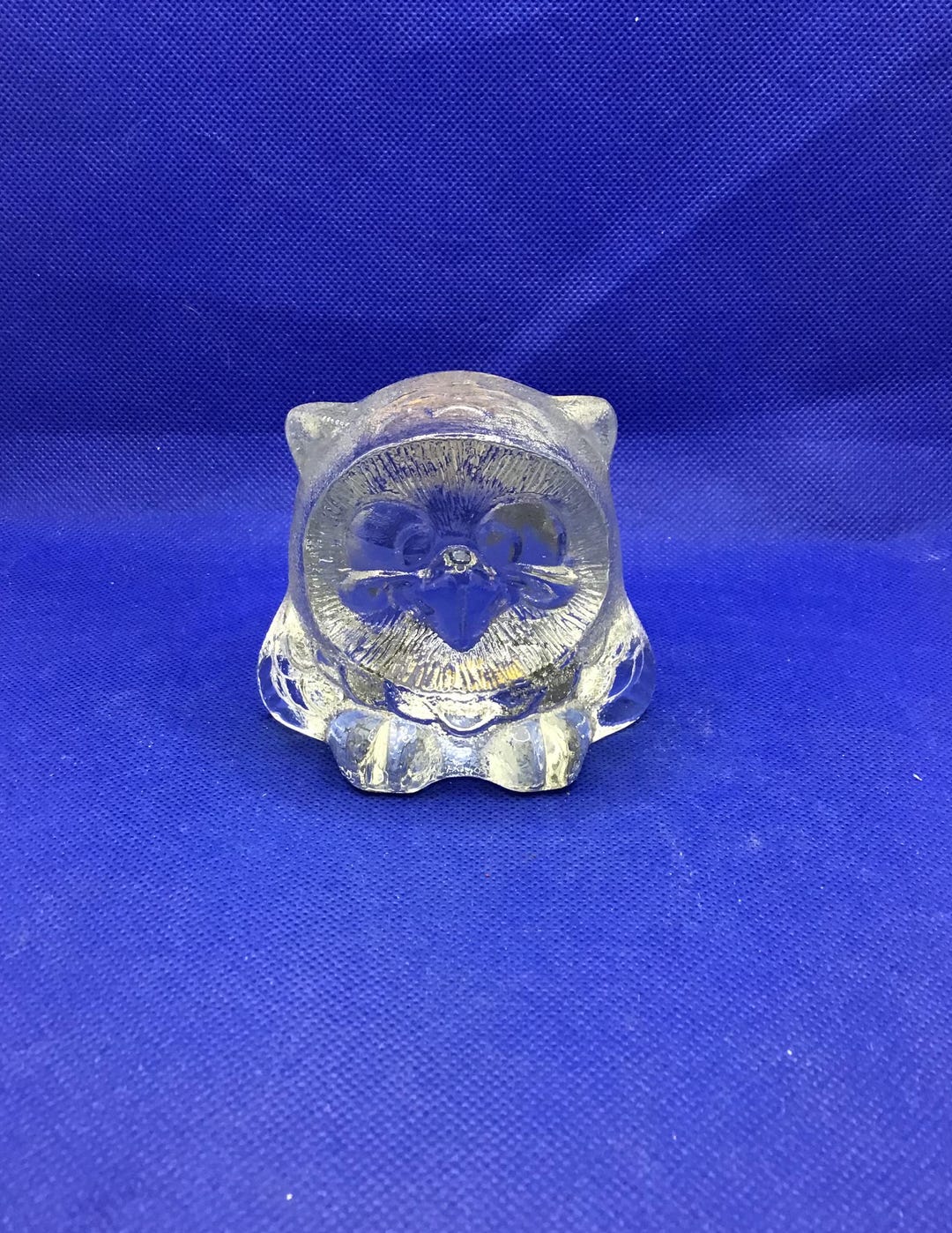 Goebel Clear Glass Owl Paperweight - Etsy