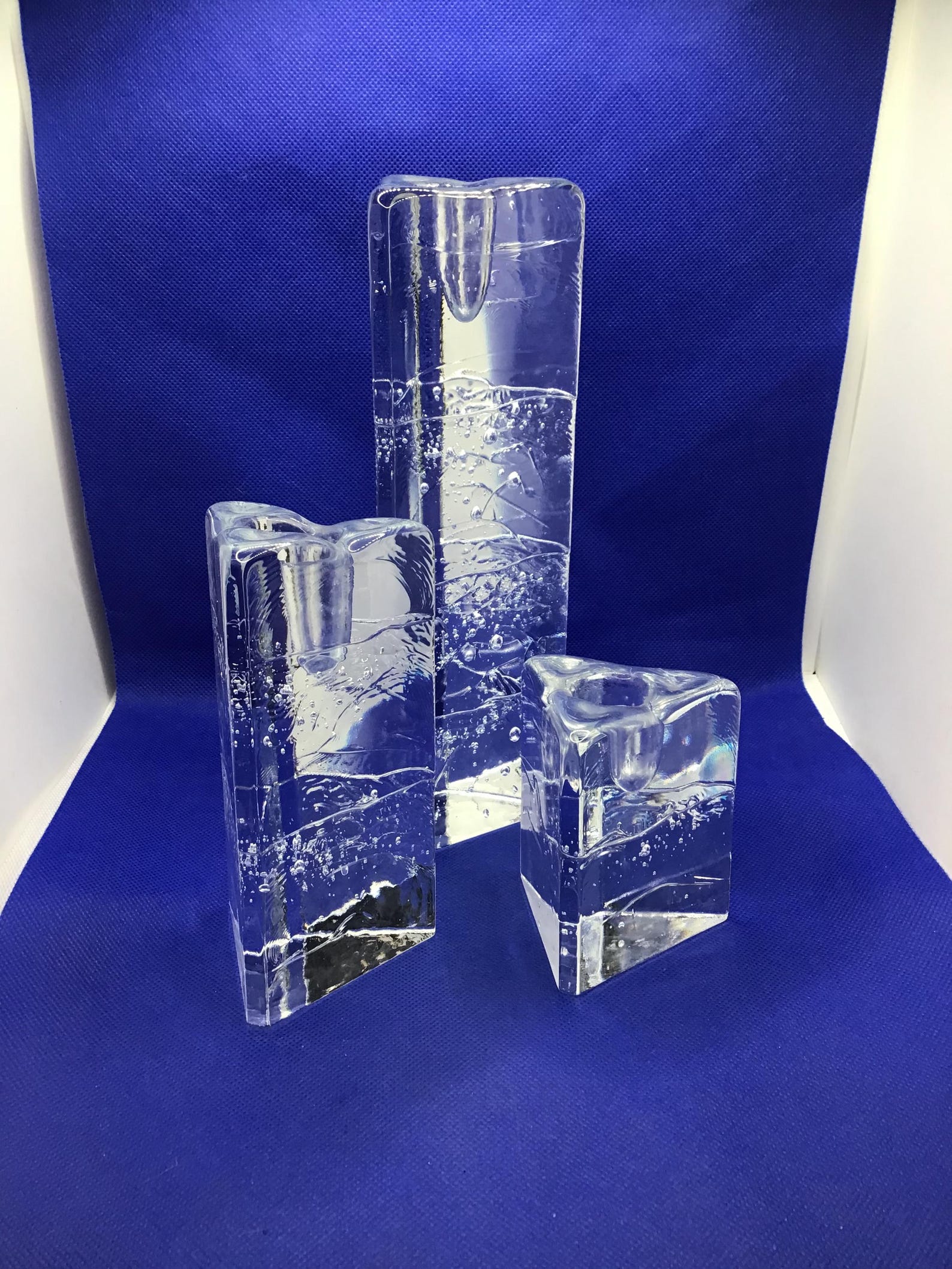 1970s Arkipelago Glass Icicle Candle Holder Timo Sarpaneva Iittala ...