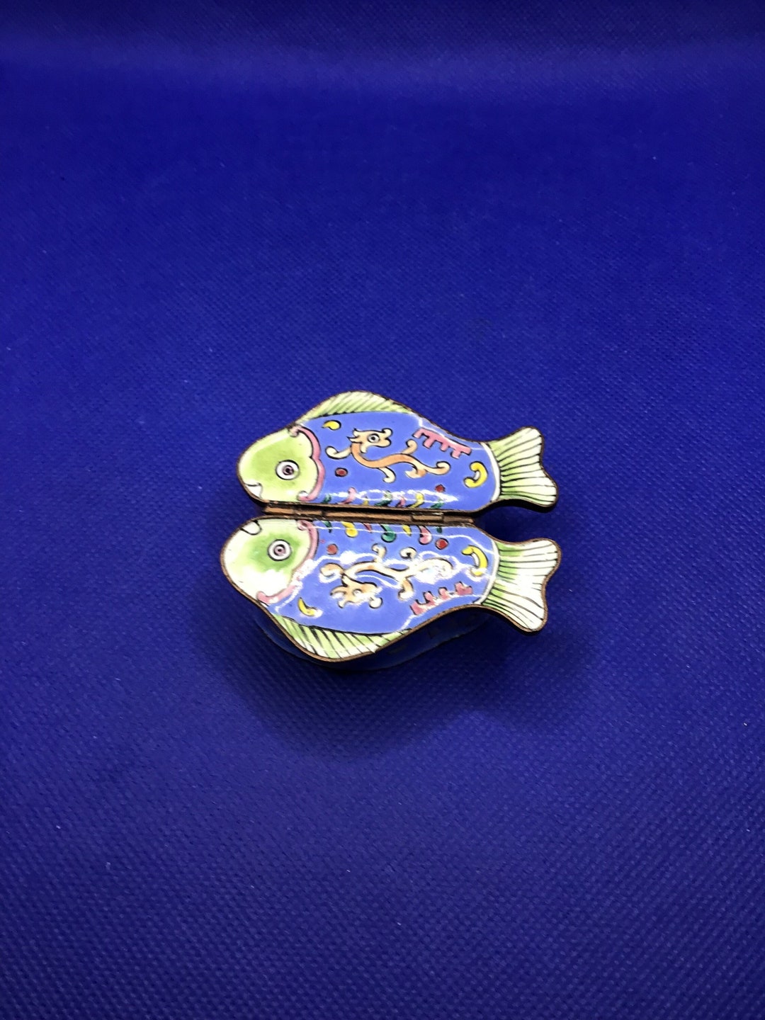 Enamel Double Hinged Fish Trinket Box - Etsy