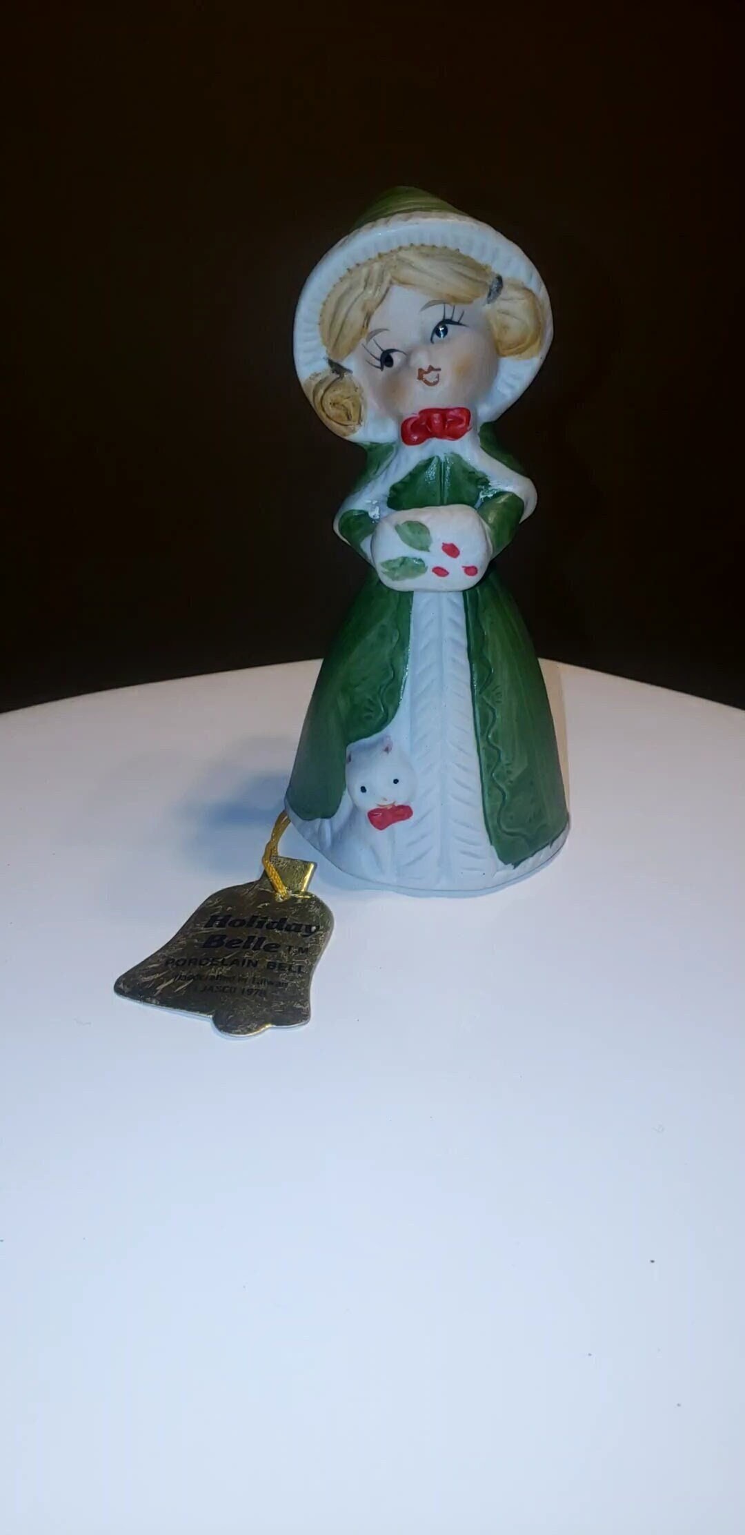Jasco 1970s Girl With Cat Christmas Bell Merri-bells - Etsy