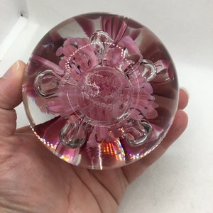 Prestige Art Glass Pink Paperweight 1996 - Etsy