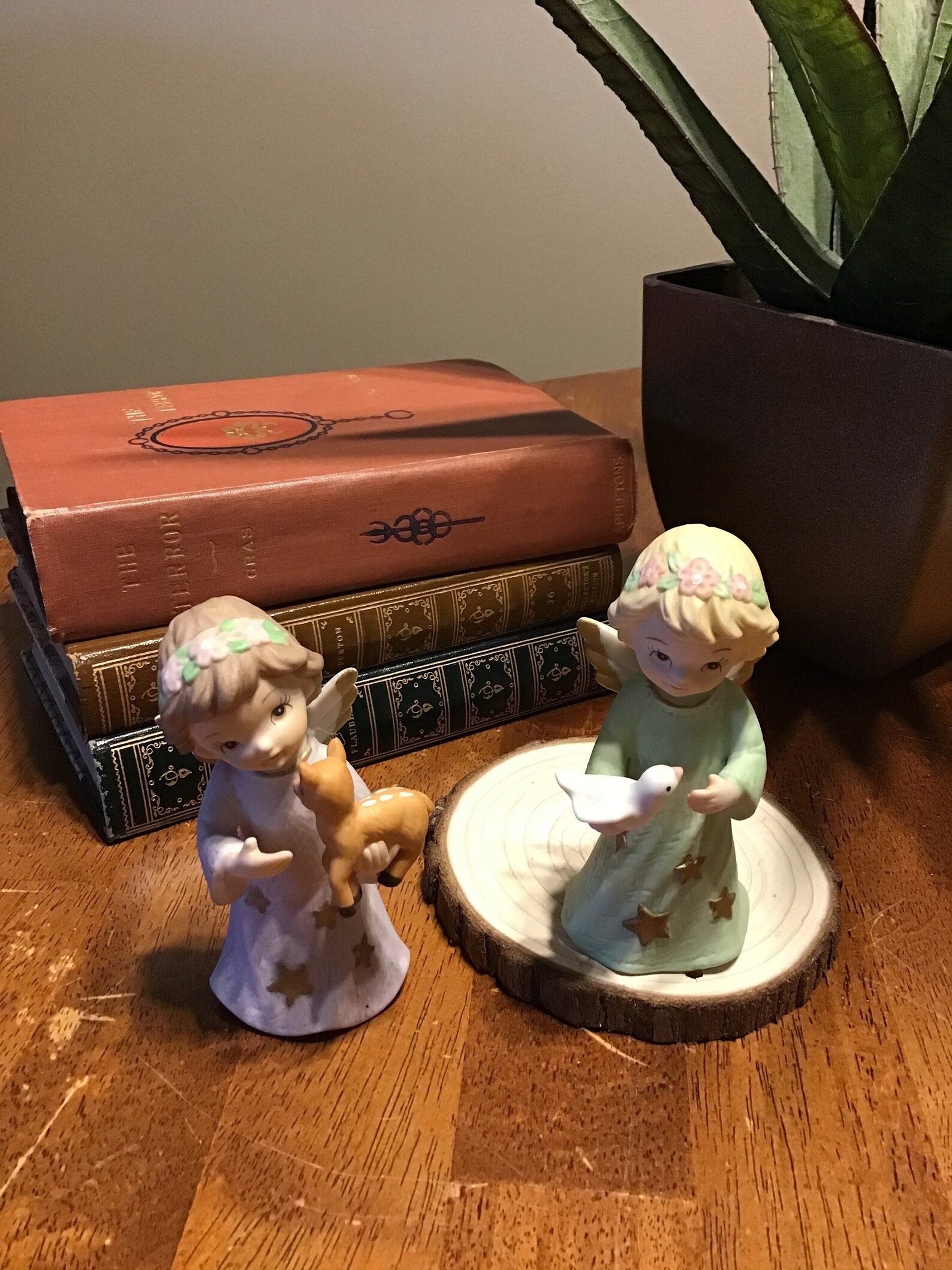Vintage Lefton Pair of Angels With Dove and Deer 1987 - Etsy