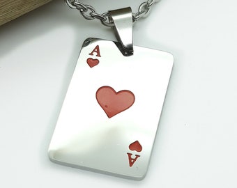 Ace of Hearts Necklace - Etsy