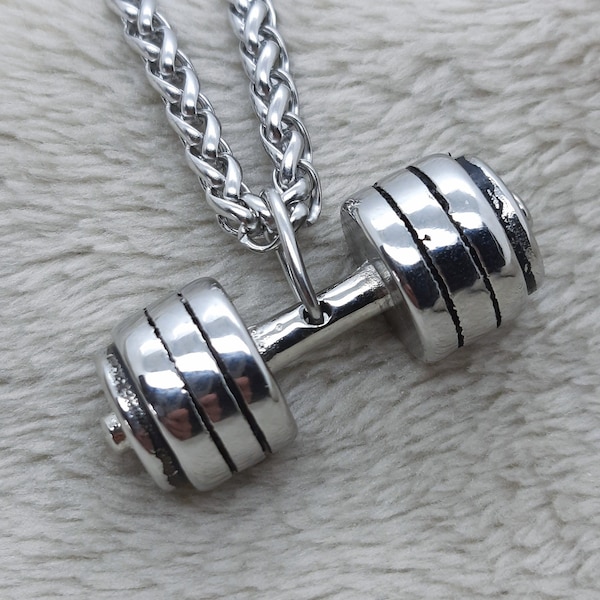 Mens Dumbbell Necklace - Etsy