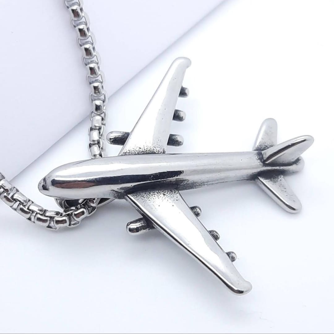 Aeroplane Necklace Plane Pendant Travel Charm Necklaces Mens Womens ...