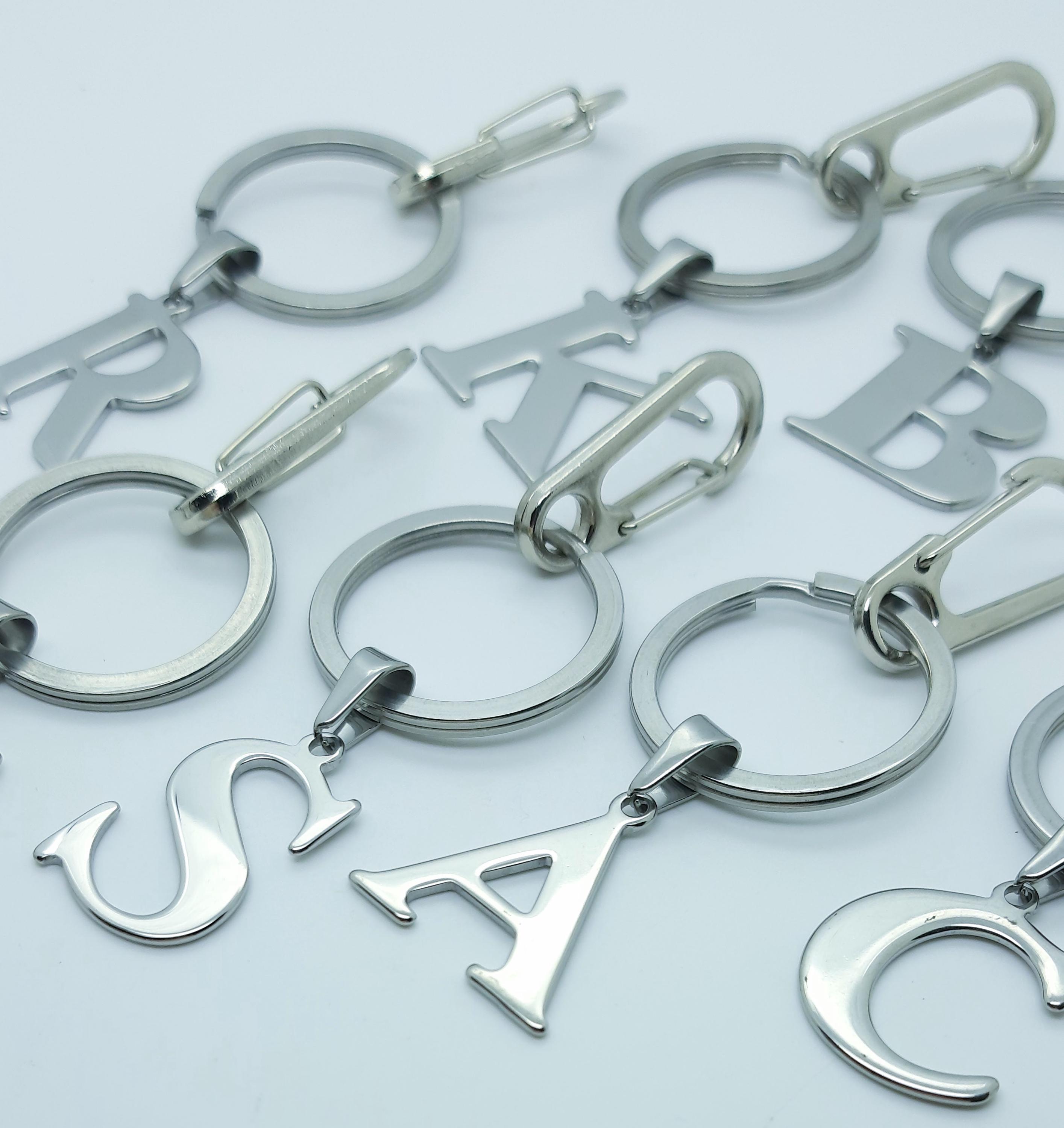 Initial Alphabet Keyrings Letter Keychain Mens Womens Personalised ...