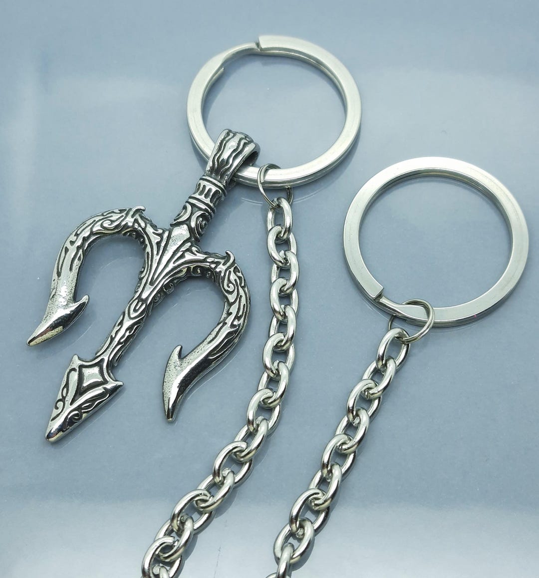 Trident Keychain Neptunes Fork Keyring Trishula Pendant Poseidons Spear ...