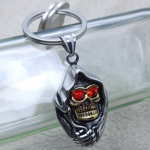 Grim Reaper Key Chain Angel of Death Skull Key Ring Metal Key Fob for ...