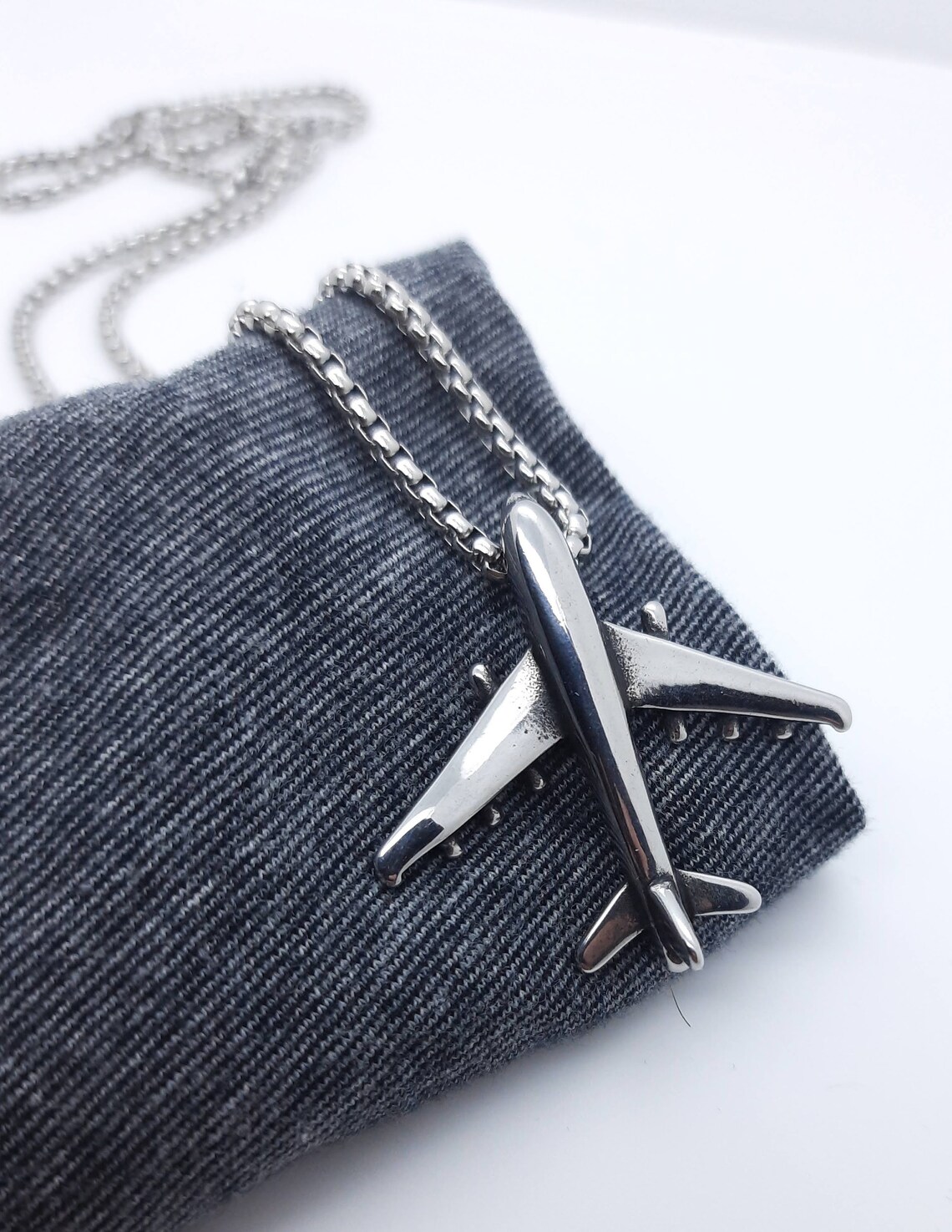 Aeroplane Necklace Plane Pendant Travel Charm Necklaces Mens Womens ...