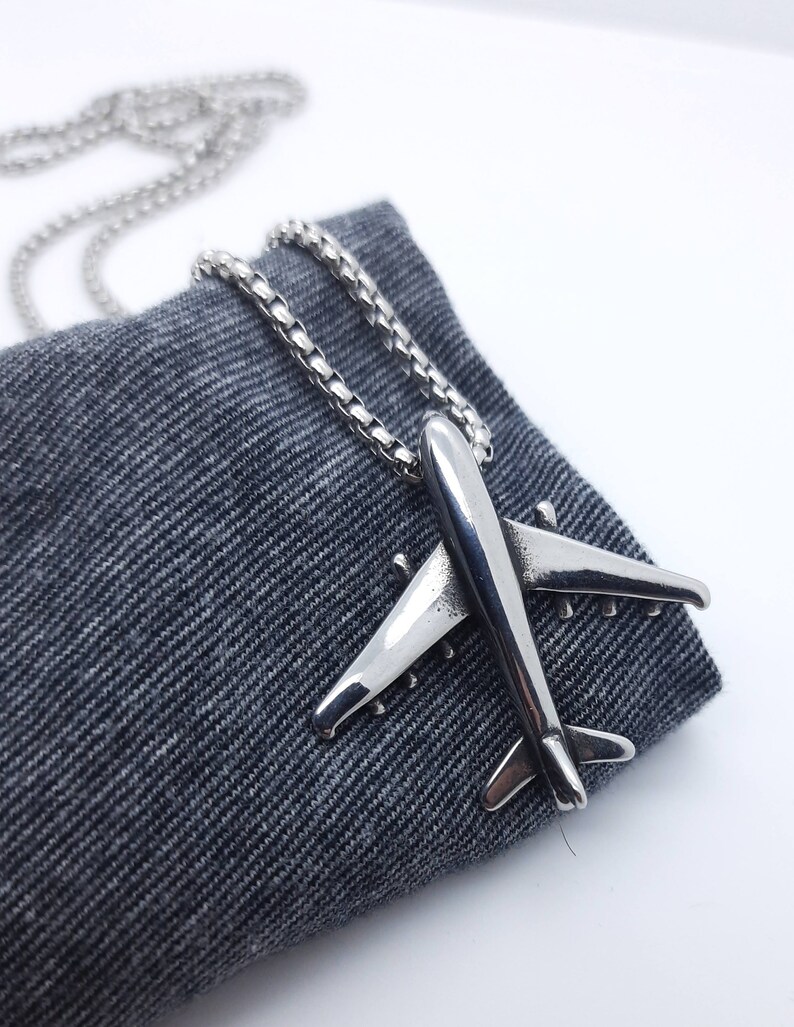 Aeroplane Necklace Plane Pendant Travel Charm Necklaces Mens Womens ...