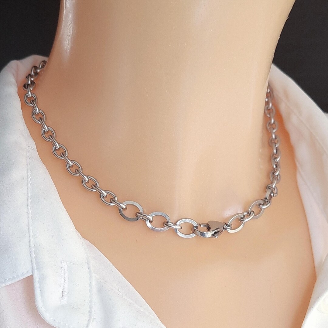 Front Clasp Chain Necklace Womens Chunky Choker - Etsy