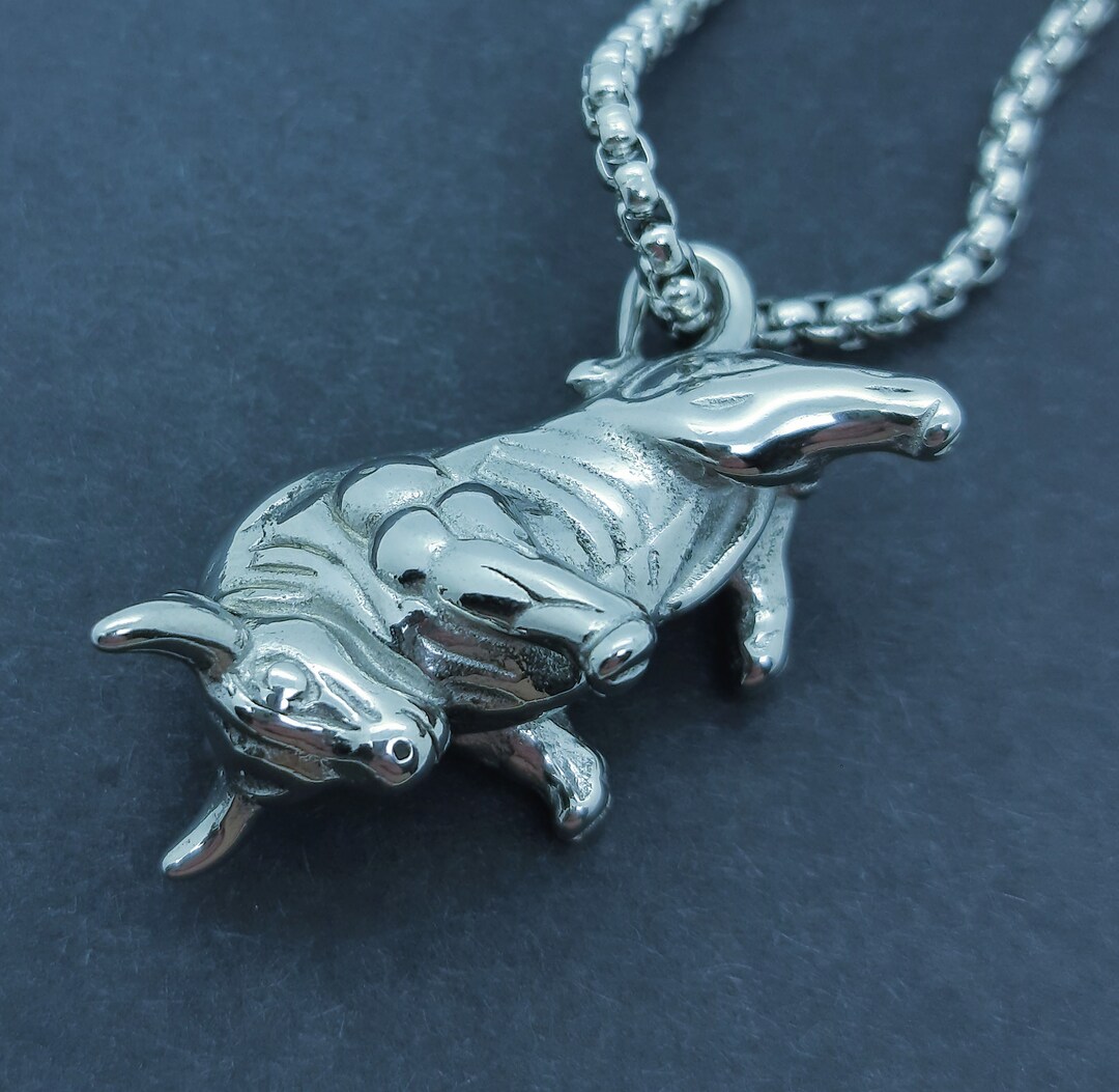 Mens Necklace Bull Pendant Necklace Matador Bull Pendant Gift for ...