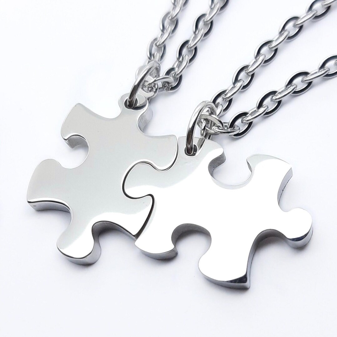 Couples Jigsaw Pendants Necklaces Matching Lovers Jewellery Romantic ...