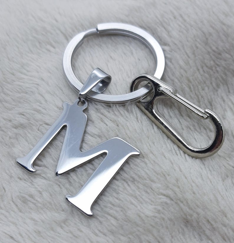 Initial Alphabet Keyrings Letter Keychain Mens Womens Personalised ...