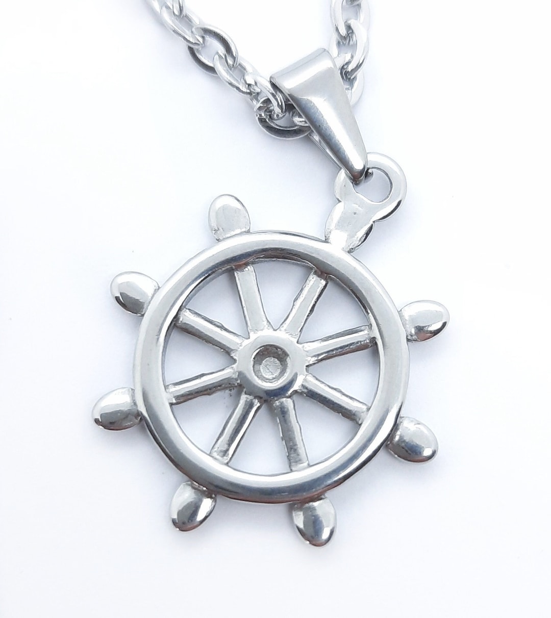 Dharma Wheel Necklace Dharmachakra Pendant Buddhist Necklace Wheel of ...
