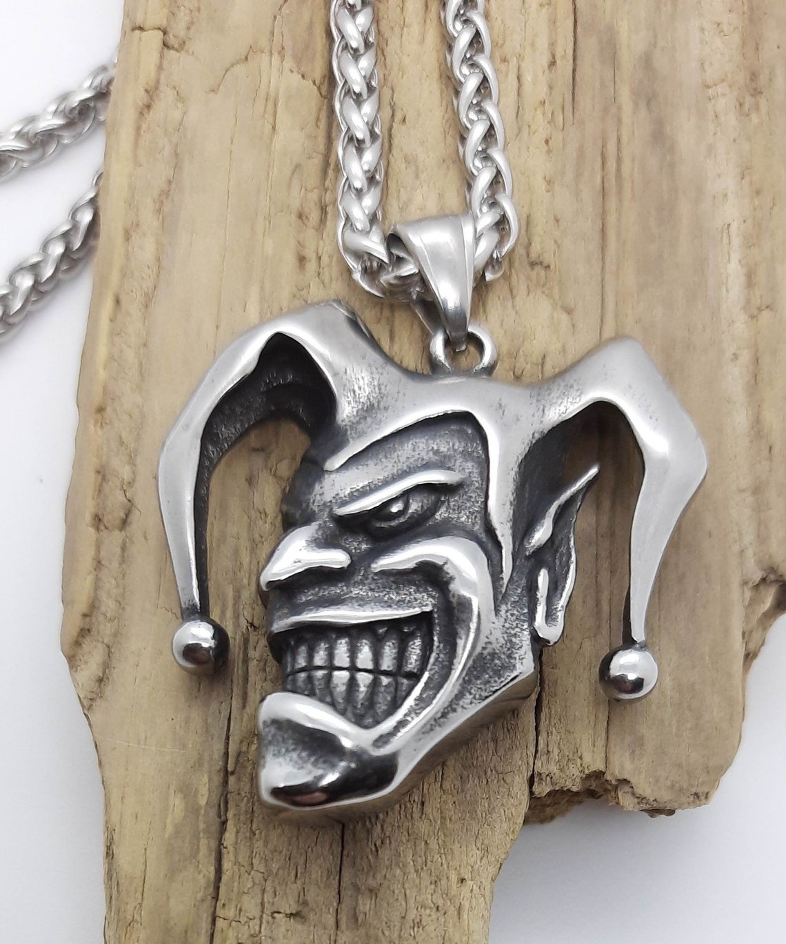 Evil Harlequin Pendant Necklace Evil Jester Pendant Mens - Etsy UK