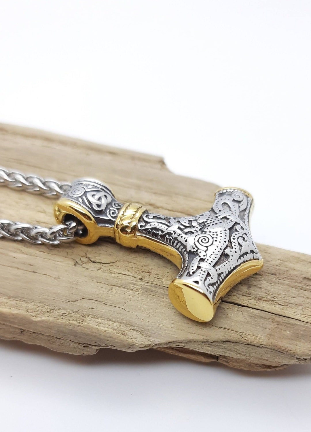 Thors Hammer Necklace Mjolnir Viking Pendant Odins Hammer Gift ...