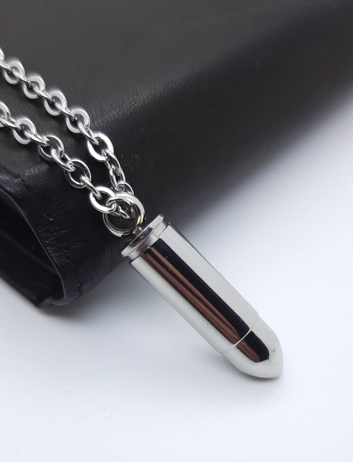 Capsule necklace bullet capsule pendant mens bullet | Etsy