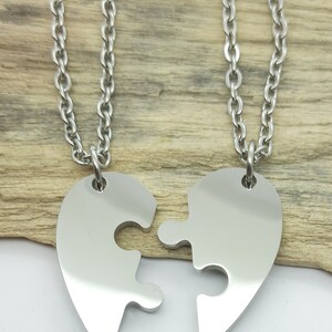 Couples Necklace Interlocking Love Heart Pendants Matching Lovers ...
