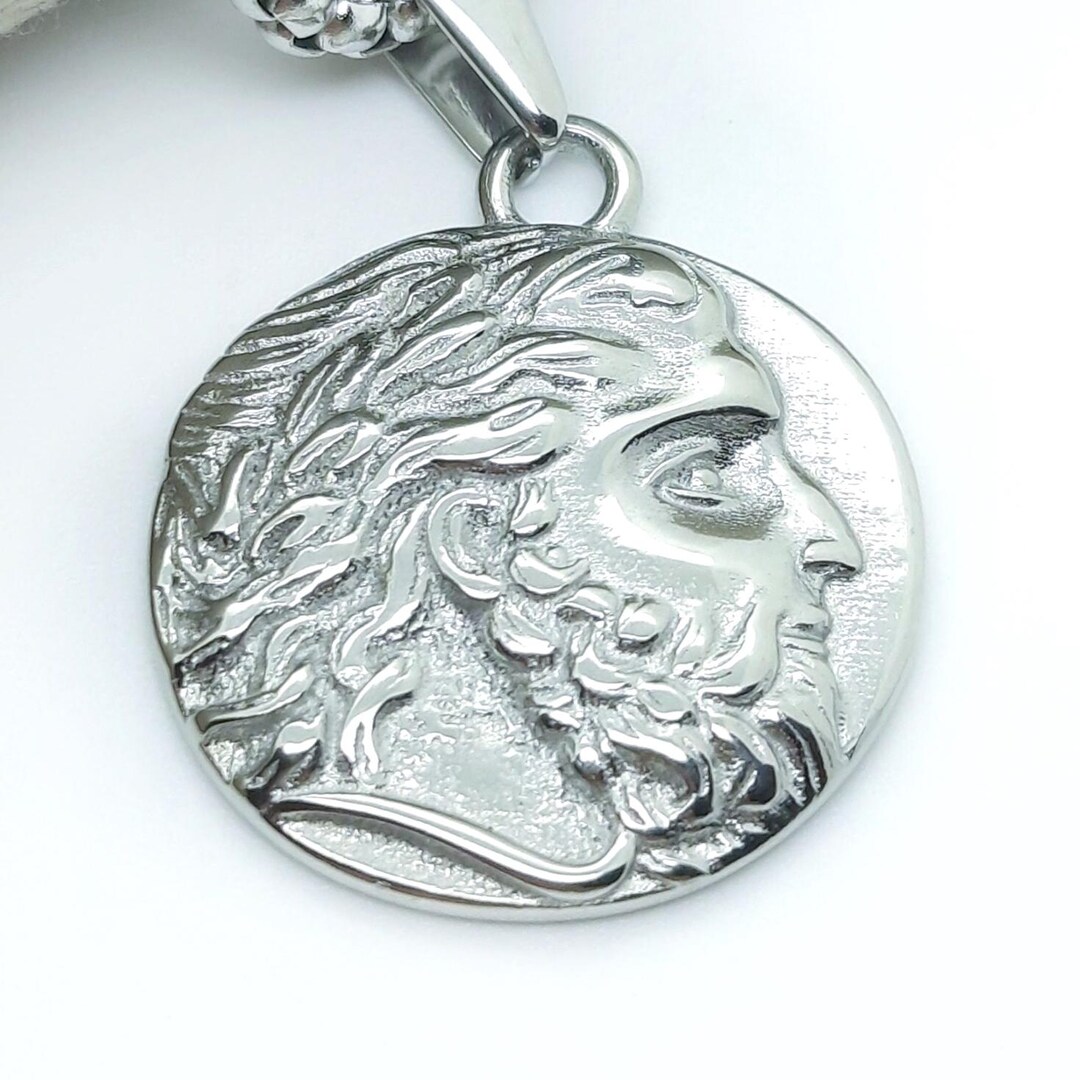 Zeus Pendant Necklace Greek God Symbol Medallion Necklaces for Men - Etsy
