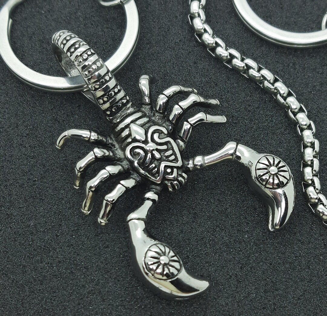 Scorpion Keyring Mens Metal Scorpion Keychain Large Stainless Steel ...
