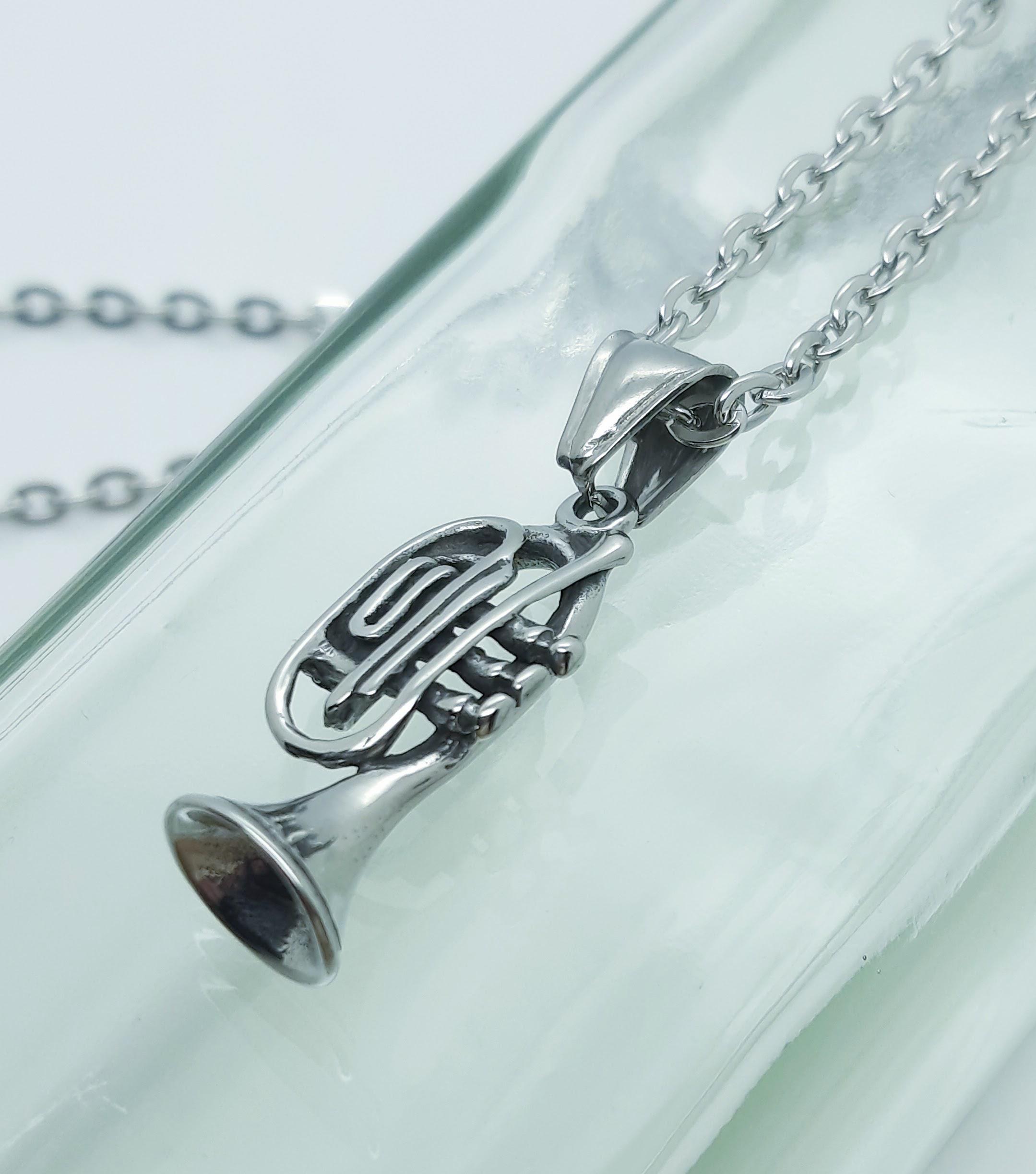 Trumpet Necklace Musical Instrument Pendant Clarion Cornet Gift for ...