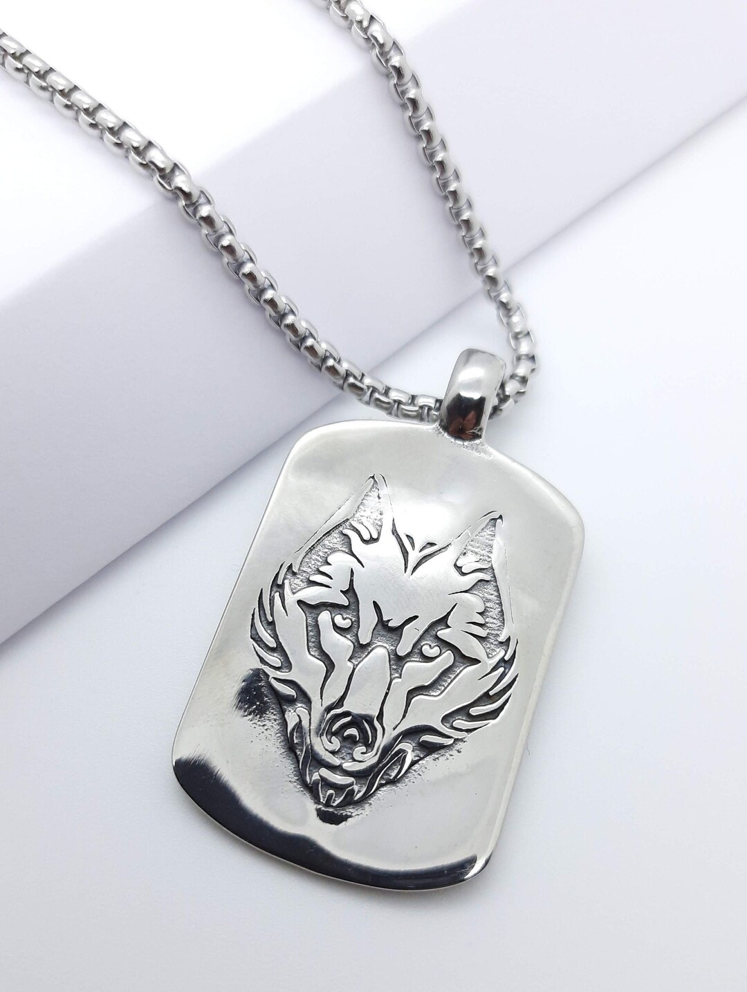 Collar de lobo, colgante de etiqueta de perro lobo, Fenrir, collar de ...