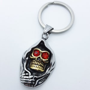 Grim Reaper Key Chain Angel of Death Skull Key Ring Metal Key Fob for ...