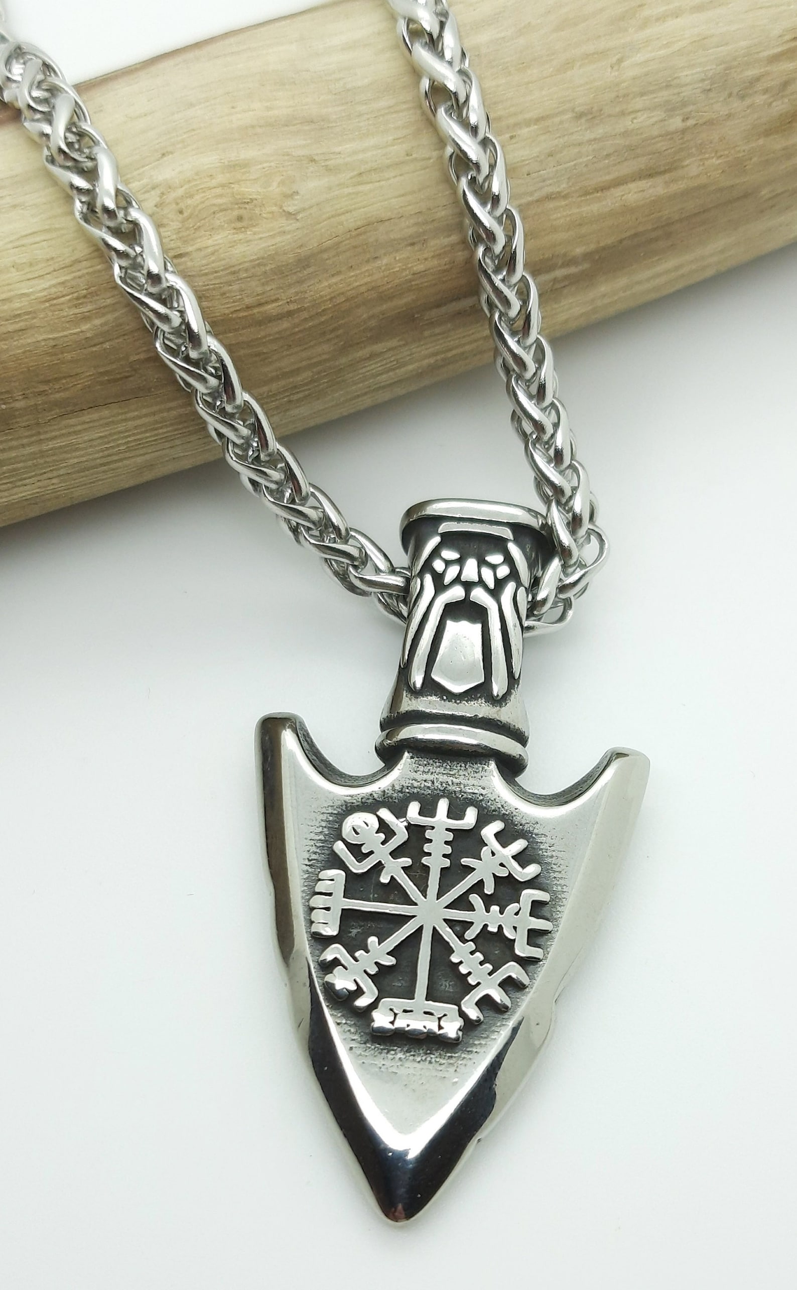 Viking Arrow Head Necklace Valknut Pendant Vegvisir Silver - Etsy