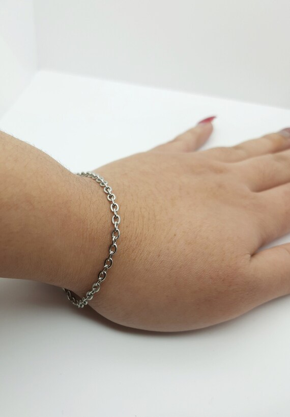 Chain Bracelet Simple Cable Chain Bracelet 3mm Silver | Etsy
