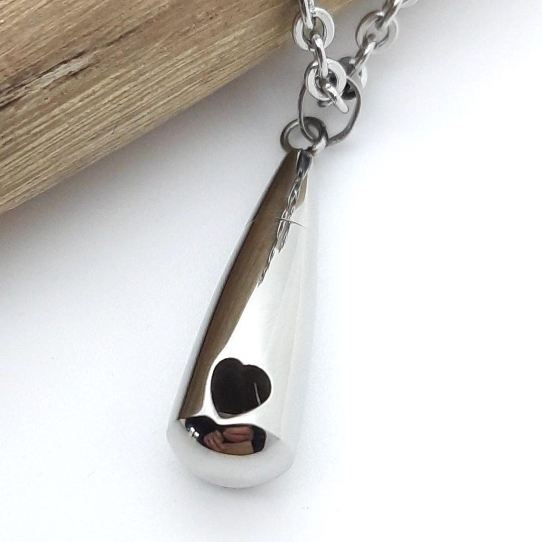 Teardrop Cremation Necklace, Keepsake Pendant, Conical Memorial ...