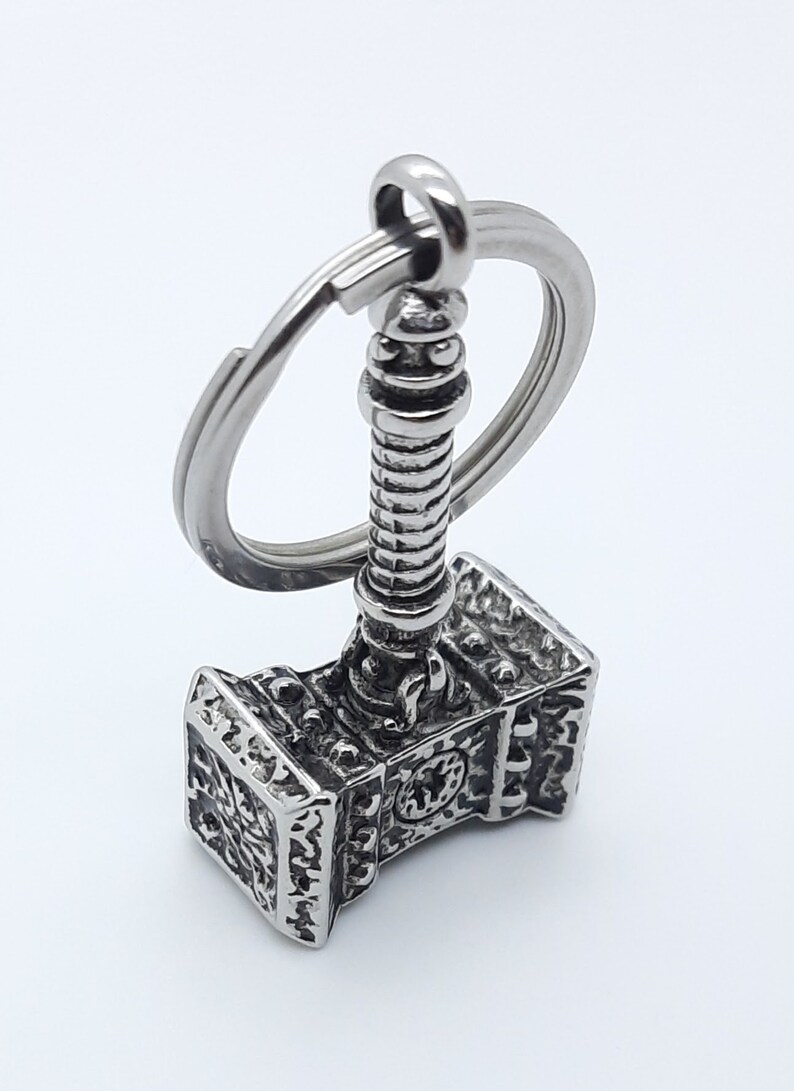 Thors Hammer Keychain Viking Mjolnir Keyring for Men Large - Etsy