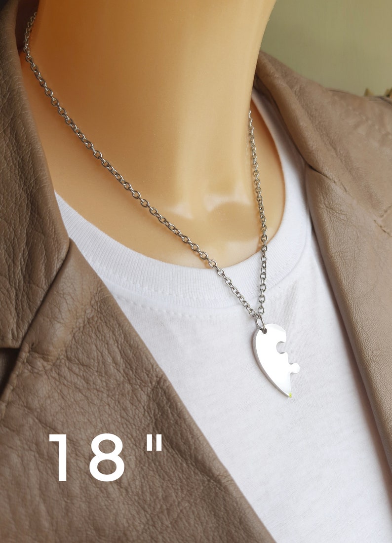 Couples Necklace Interlocking Love Heart Pendants Matching Lovers ...