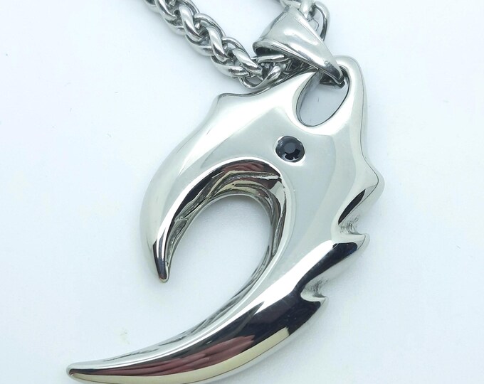 Dragon Claw Pendant Necklace, Mens Chinese Claw Necklace, Geometric ...