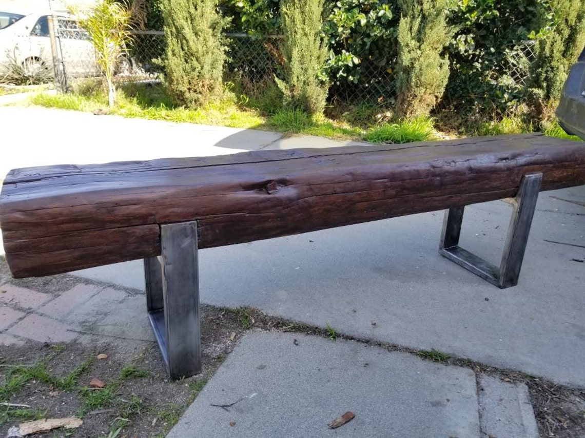 Unique Barn Beam Bench With Custom Legs. Entryway Bench Bed | Etsy