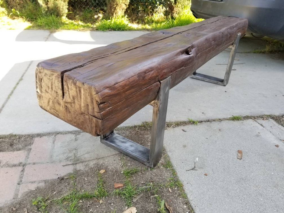 Unique Barn Beam Bench With Custom Legs. Entryway Bench Bed | Etsy