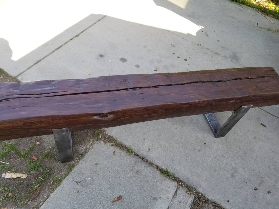 Unique Barn Beam Bench With Custom Legs. Entryway Bench Bed | Etsy