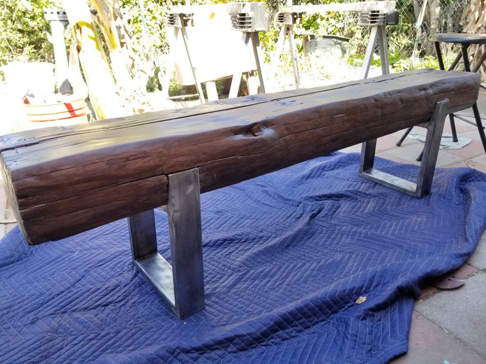 Unique Barn Beam Bench With Custom Legs. Entryway Bench Bed - Etsy