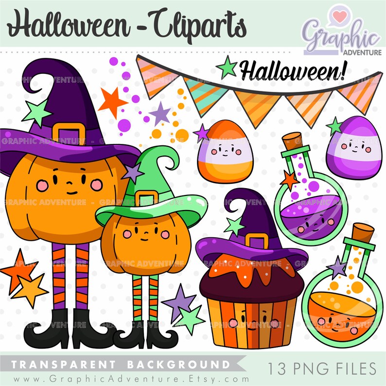 Halloween Clipart Halloween Graphics COMMERCIAL USE Pumpkin - Etsy