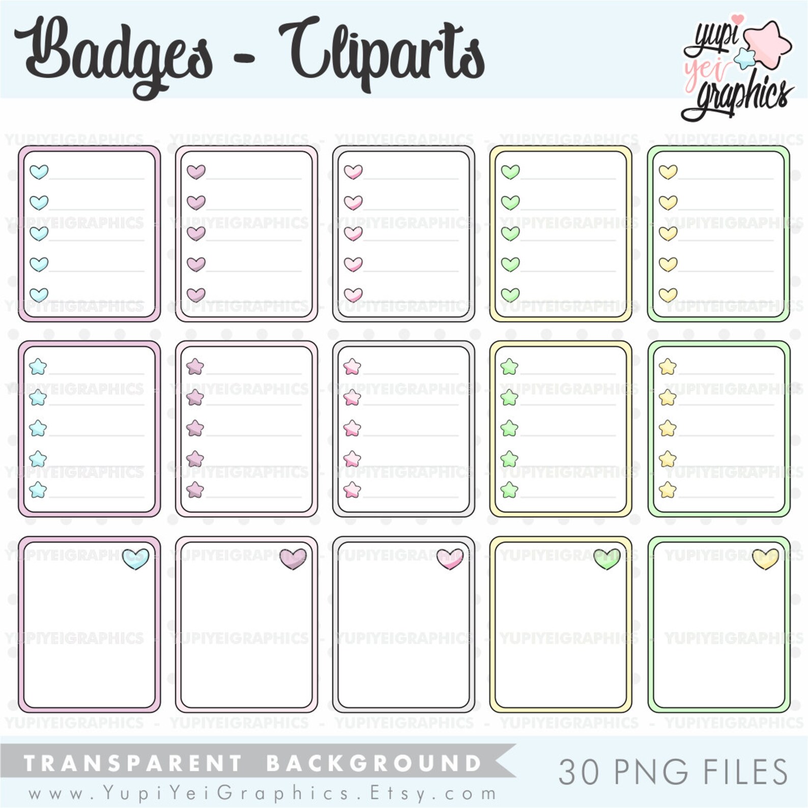 Badges Clipart Reminders Clipart School Clipart Planner - Etsy