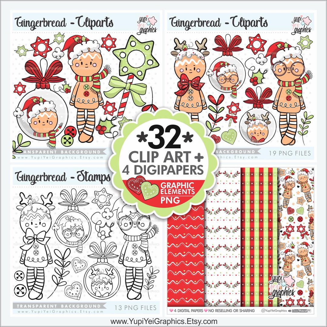 Gingerbread Clipart, Christmas Clipart, Gingerbread Graphics ...