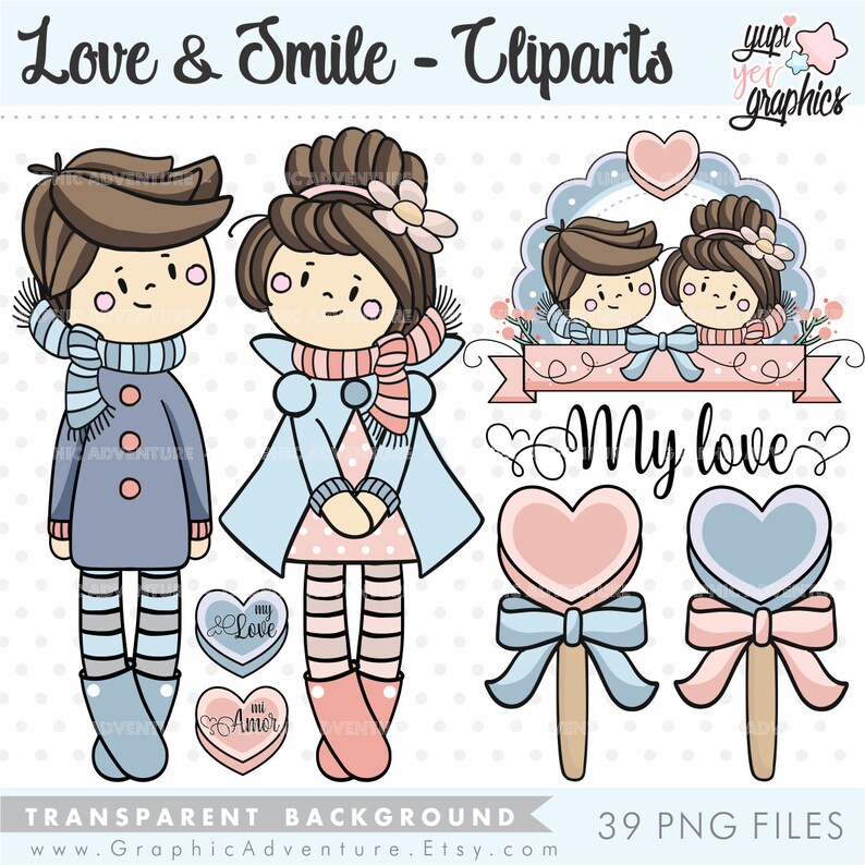 Valentine's Day Clipart Love Clipart COMMERCIAL USE - Etsy