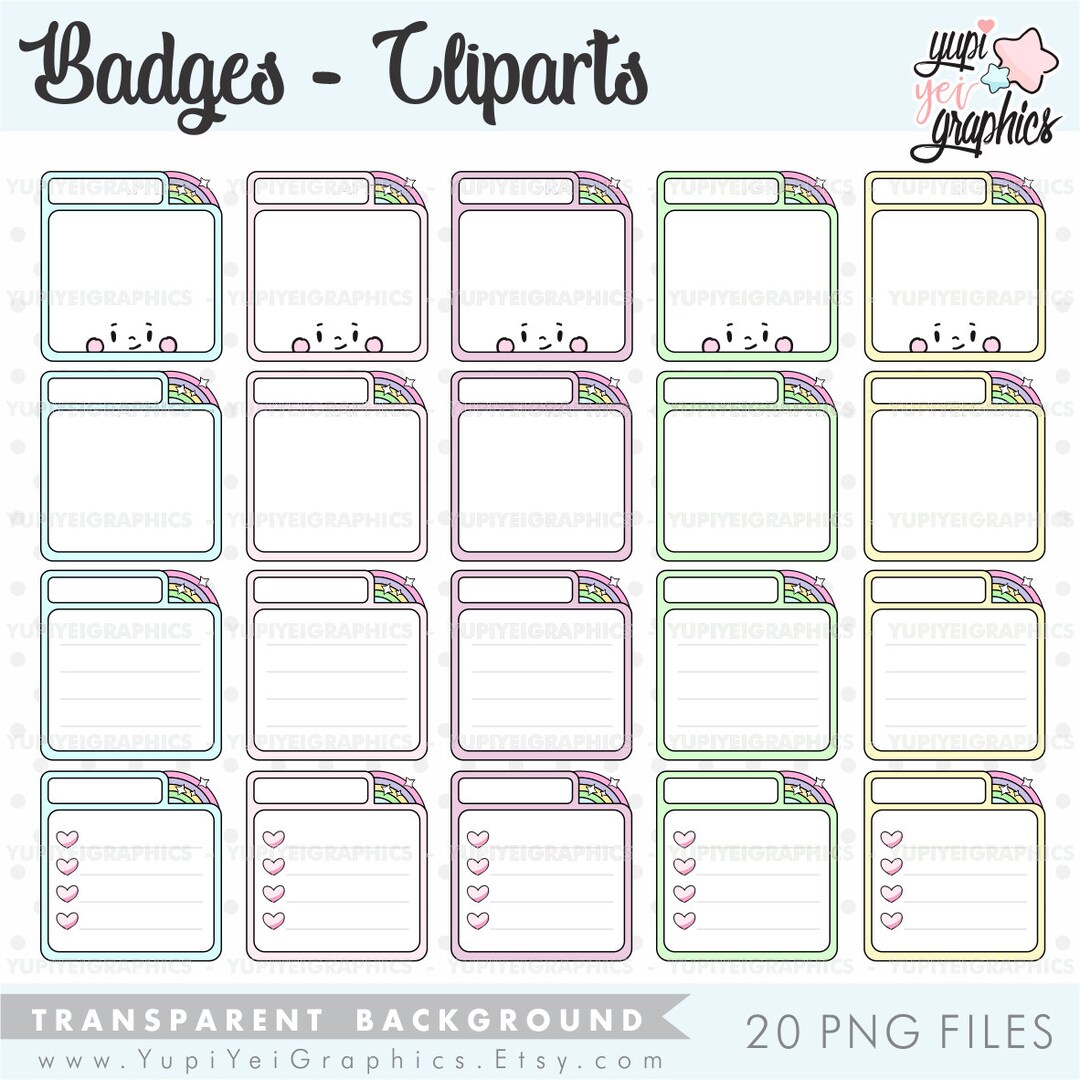 Badges Clipart, Reminders Clipart, School Clipart, Planner Icons ...