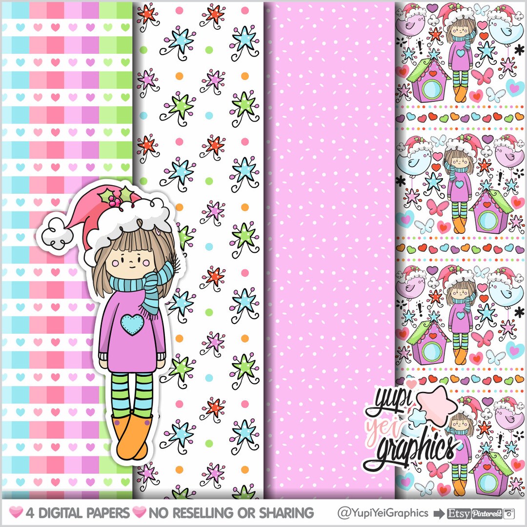 Christmas Digital Papers, Christmas Pattern, COMMERCIAL USE, Christmas ...