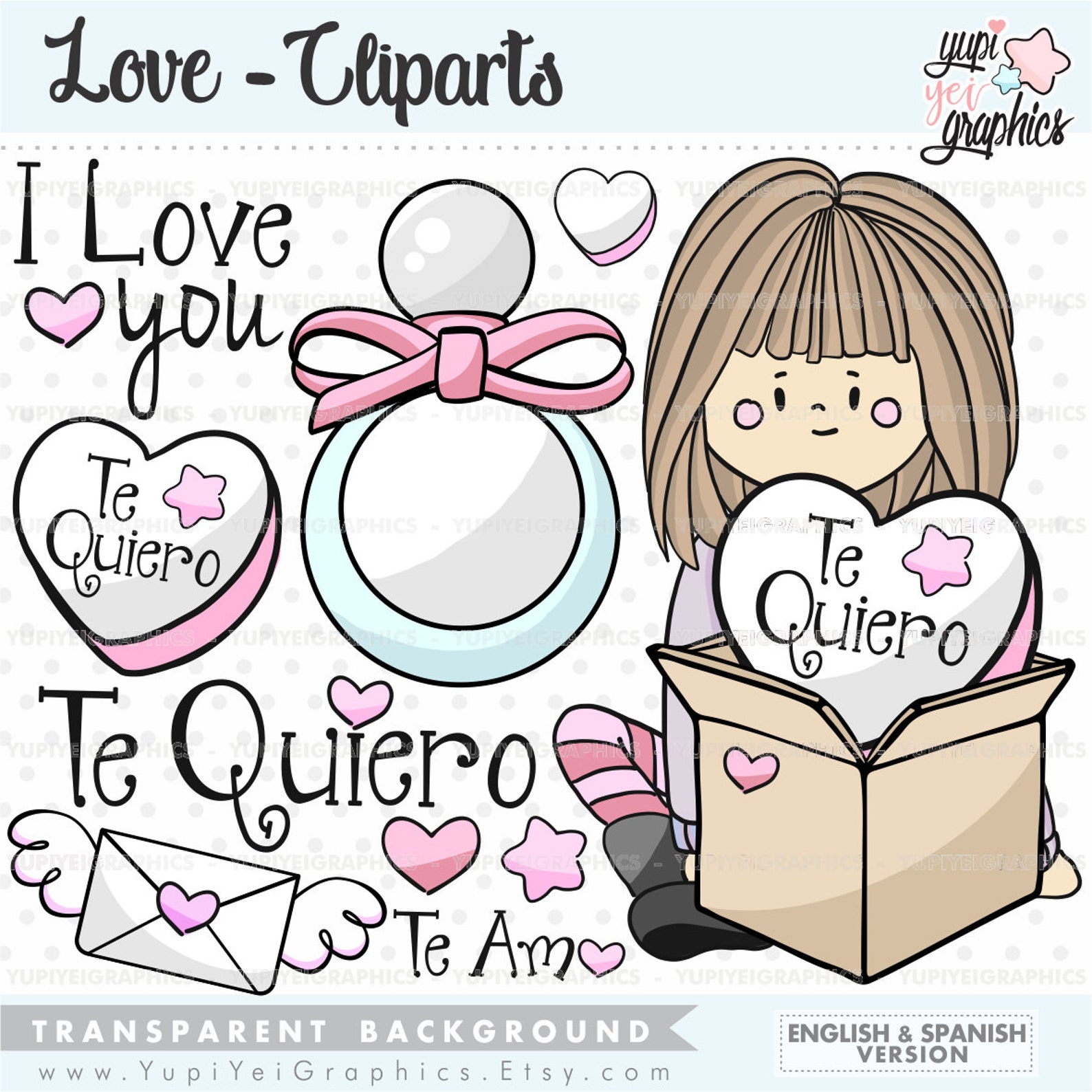 Love Clip Art Love Graphics Valentine's Day Clipart - Etsy