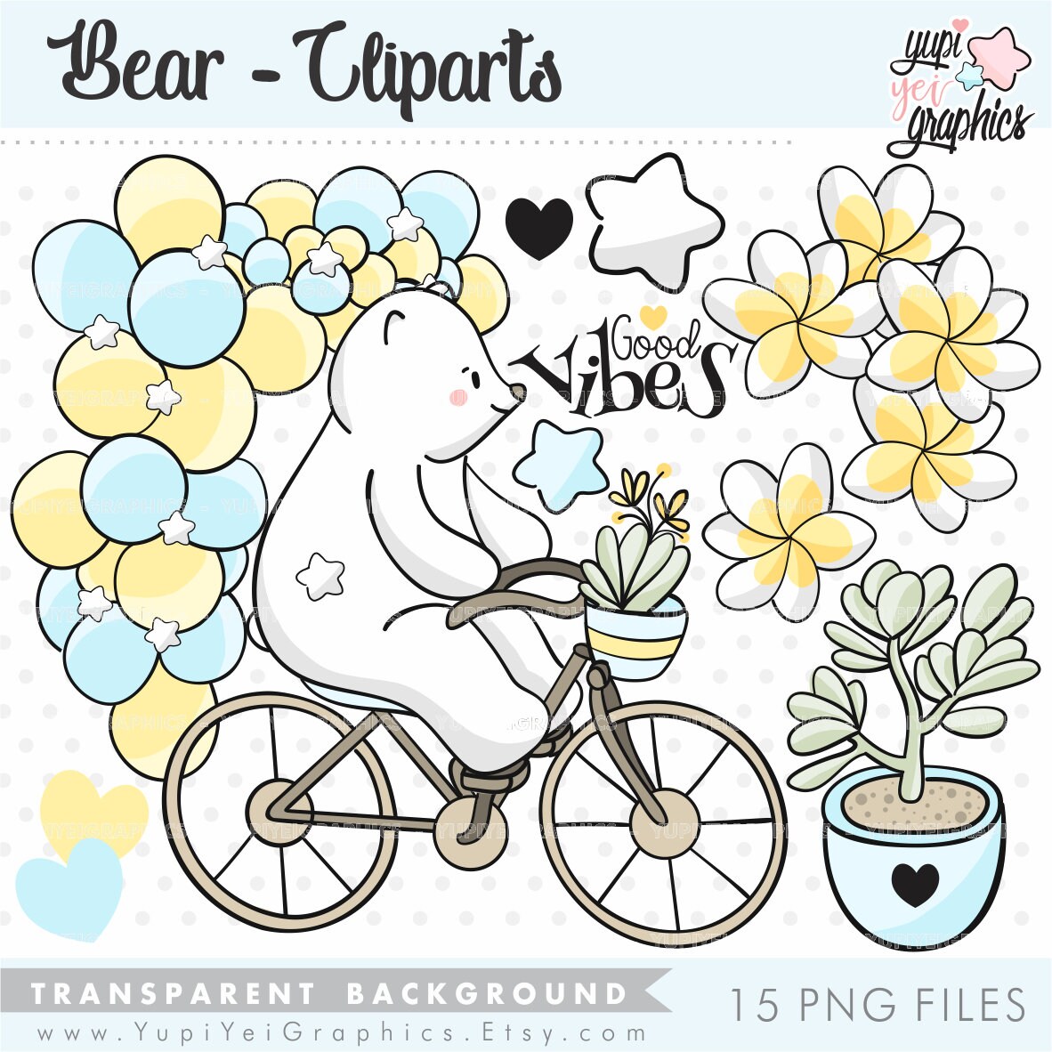 Polar Bear Clipart Bear Clipart COMMERCIAL USE Travel | Etsy