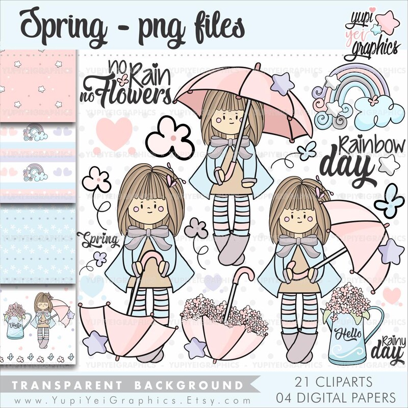 April Shower Clipart - Etsy