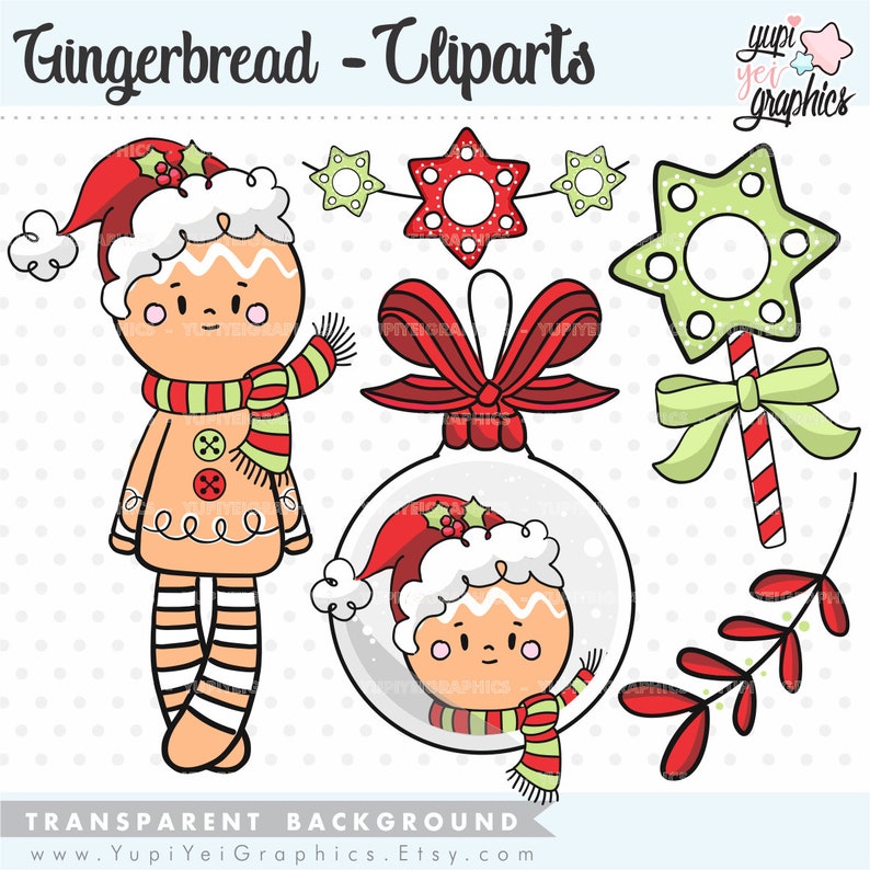Gingerbread Clipart Christmas Clipart Gingerbread Graphics - Etsy
