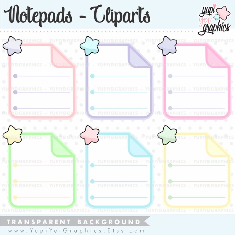 Notepads Printable School Clipart Back to School Clipart - Etsy