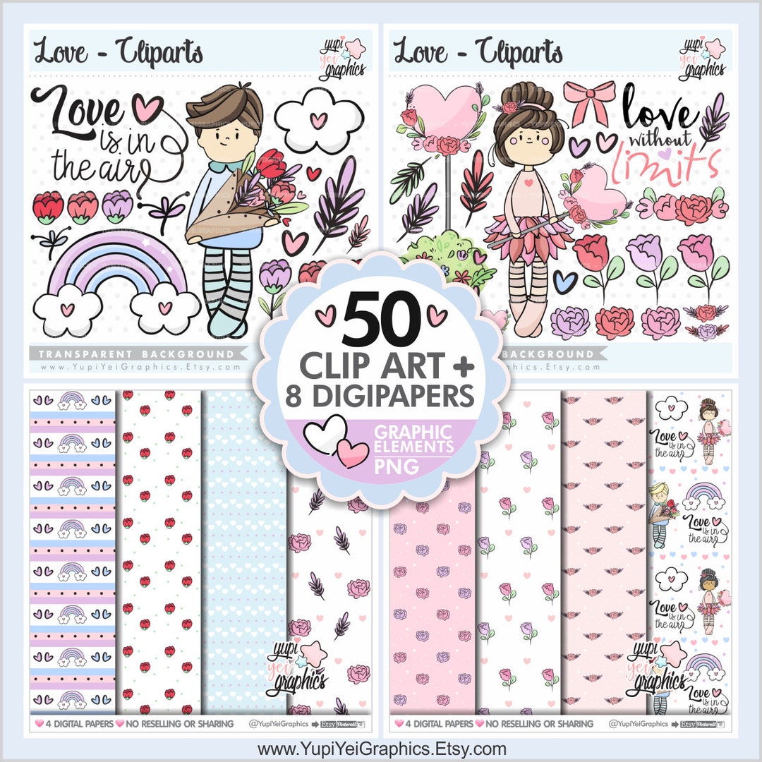 Valentine's Day Clipart, Love Clipart, Couple Clipart, Boy Clipart ...